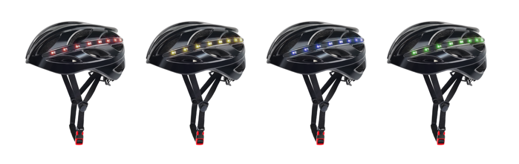 Smart led bicycle helmet with turning signal for road cycling at night