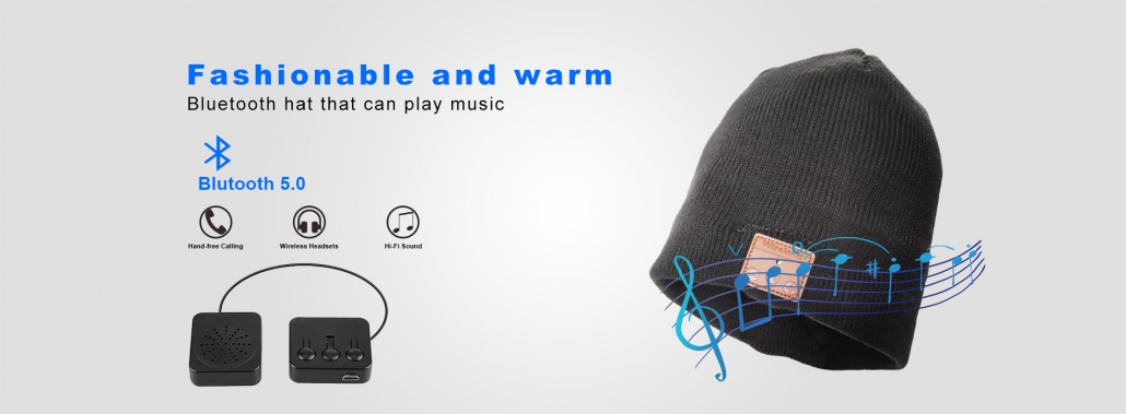 bluetooth wireless smart beanie headset musical knit headphone speaker hat